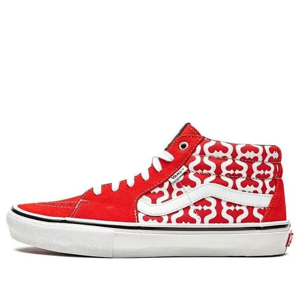 VANS Supreme X Grosso Mid Monogram S Suede Sneakers - Red
