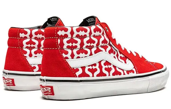 VANS Supreme X Grosso Mid Monogram S Suede Sneakers - Red