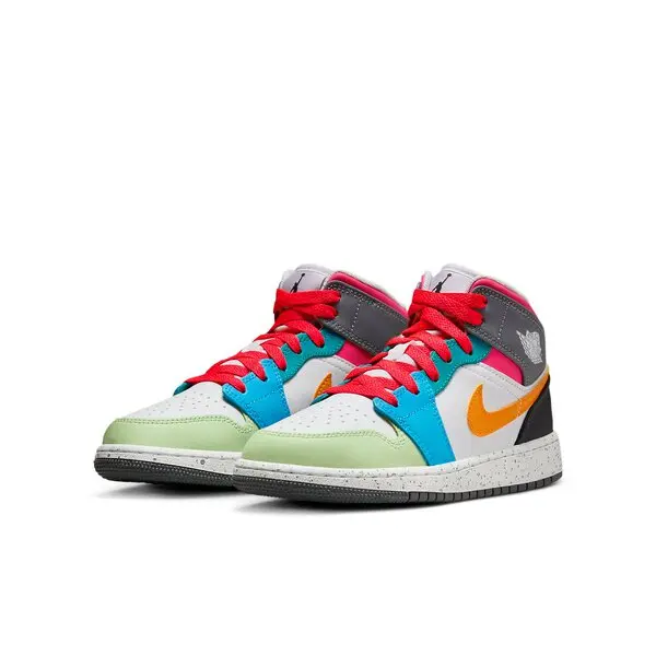 JORDAN Air 1 Mid Sneakers - Whitegreenblack