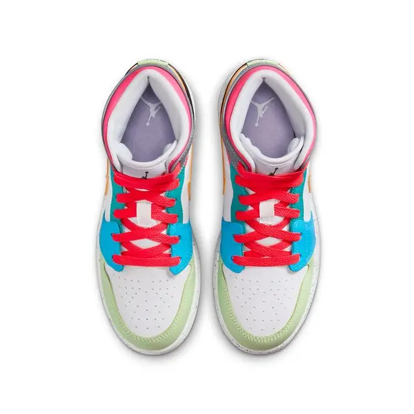 JORDAN Air 1 Mid Sneakers - Whitegreenblack