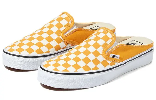 VANS Checkerboard Mule Slip-on Sneakers - Yellow/white