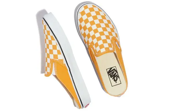 VANS Checkerboard Mule Slip-on Sneakers - Yellow/white