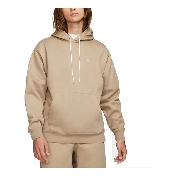 Nike Lab Solo Swoosh Fleece Hoodie - Khaki/white