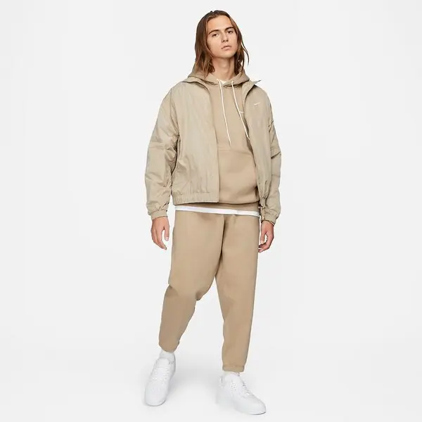 Nike Lab Solo Swoosh Fleece Hoodie - Khaki/white