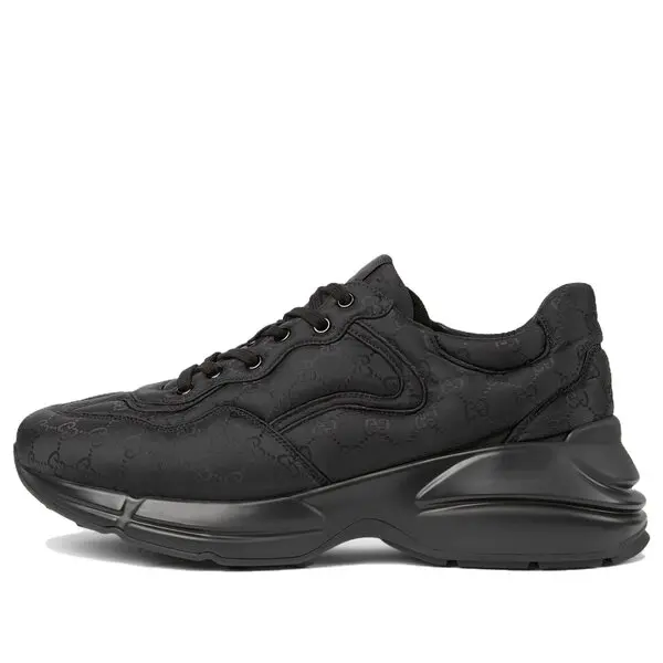 Gucci Rhyton Monogram Nylon Sneakers - Black