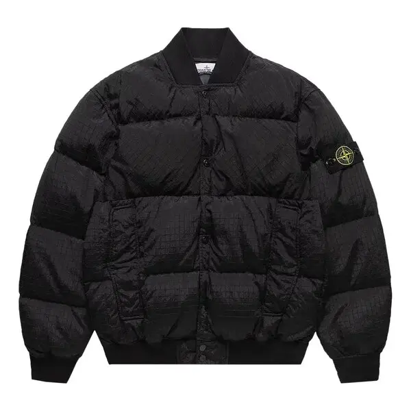Stone Island Quilted Bomber Jacket - Black