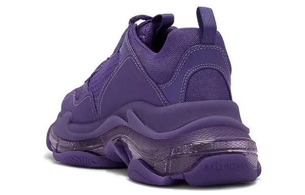 Balenciaga Triple S Clear Sole Sneakers - Purple/black