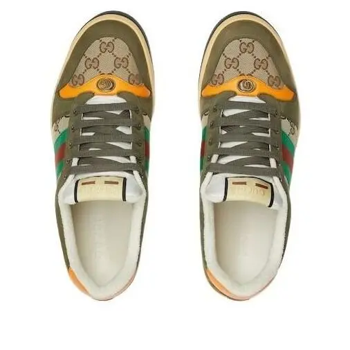 Gucci 25 Screener Sneaker - Beige/green