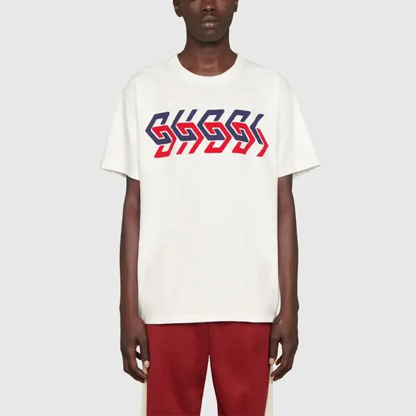 Gucci Cotton Jersey T-shirt With Mirror Print 'ivory - White