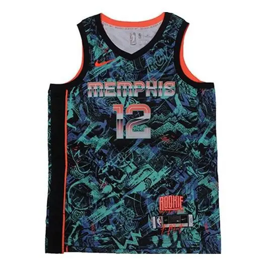 Nike Nba Retro Basketball Jersey/vest Gray Memphis Grizzlies Morant No. 12 - Green