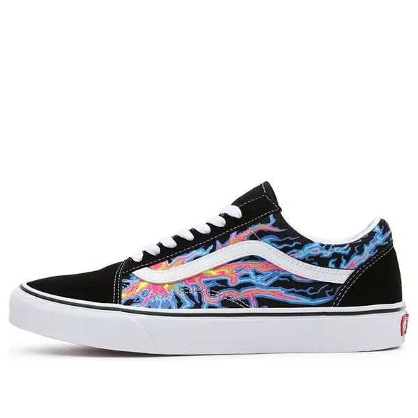 VANS Old Skool Electric Flame Sneakers - Black/white/blue