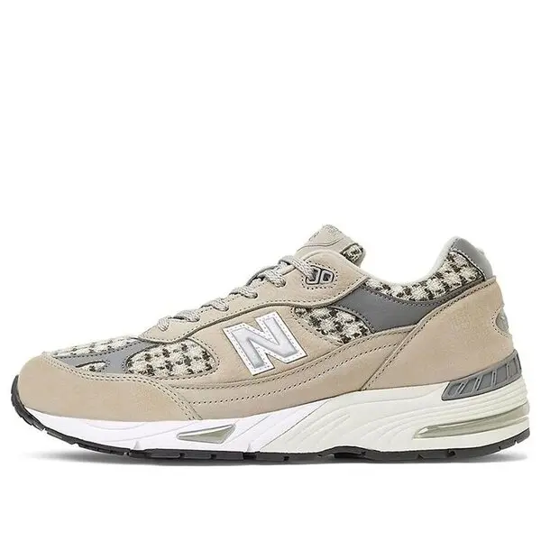 NEW BALANCE Harris Tweed X 991 Made In England Houndstooth Sneakers - Khaki/white/gray