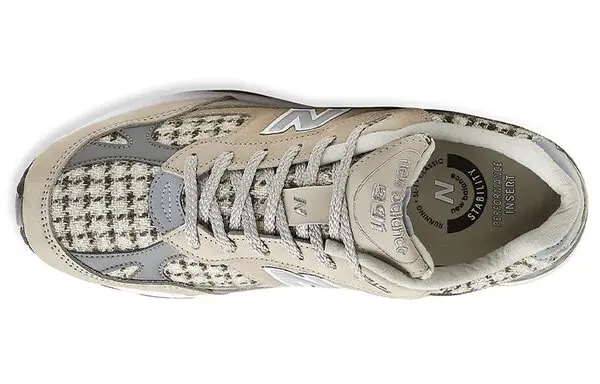 NEW BALANCE Harris Tweed X 991 Made In England Houndstooth Sneakers - Khaki/white/gray