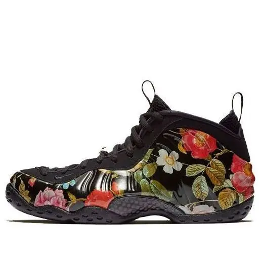 Nike Foamposite One "floral" Mid Top Sneakers - Black/white