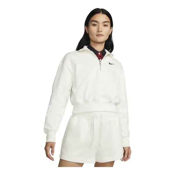 Nike Phoenix Fleece Cropped Sweatshirt - White