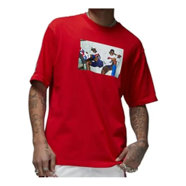 JORDAN Graphic T-shirt 'red - Red/multi-color