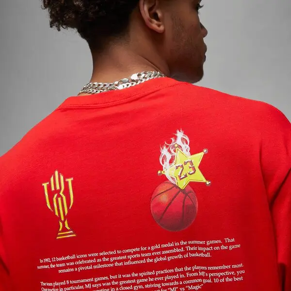 JORDAN Graphic T-shirt 'red - Red/multi-color