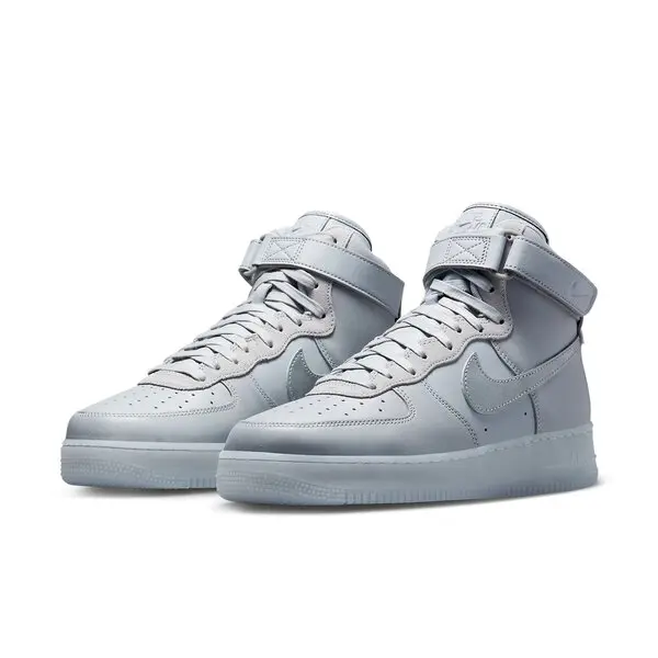 Nike Force 1 High '07 Premium Shoes - Wolf Grey/volt/metallic Silver