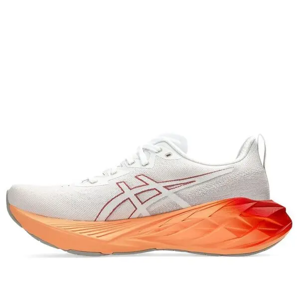 Asics Novablast 4 Lace-up Athletic Sneakers - White/orange/red