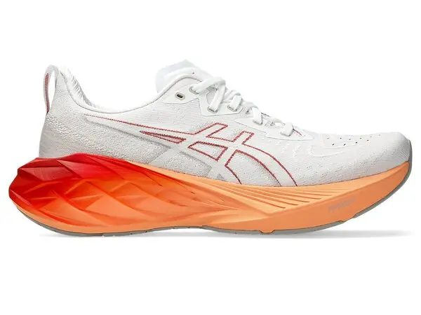 Asics Novablast 4 Lace-up Athletic Sneakers - White/orange/red