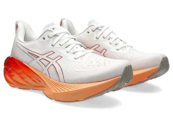 Asics Novablast 4 Lace-up Athletic Sneakers - White/orange/red