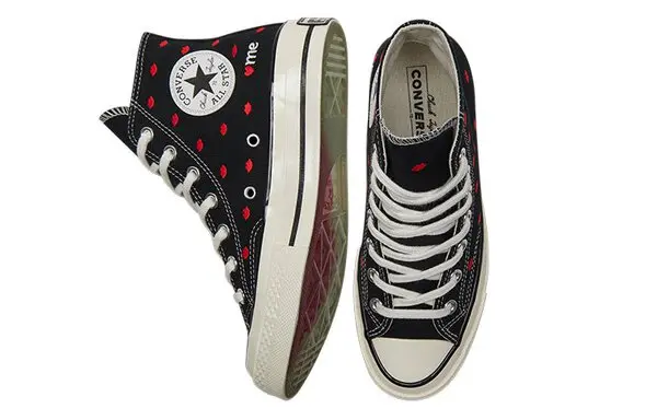 CONVERSE Chuck 70 Embroidered Lips High Top Sneakers
