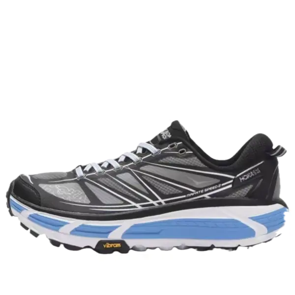 Hoka One One Mafate Speed 2 Athletic Sneakers - Black/white/blue