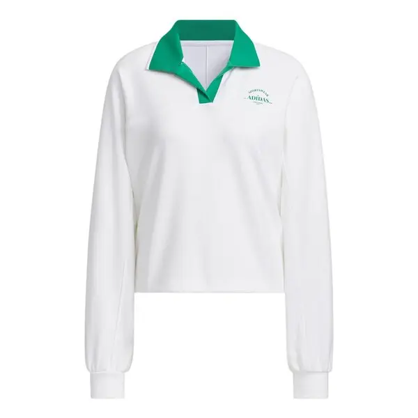 Adidas Verbiage Polo Shirt Asia Sizing 'white Green - White/green