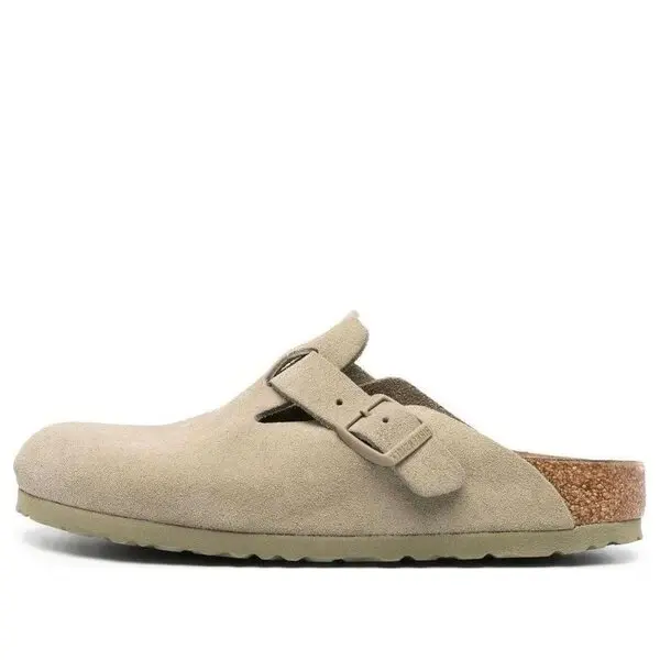 BIRKENSTOCK Boston Suede Leather Clogs - Green