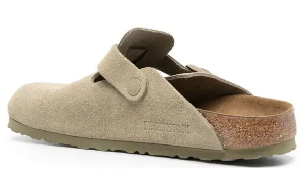 BIRKENSTOCK Boston Suede Leather Clogs - Green