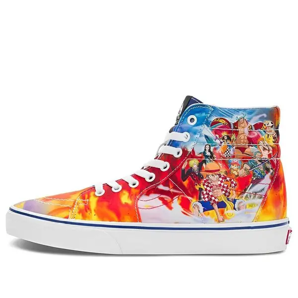 VANS One Piece X Sk8-hi "punk Hazard" High Top Sneakers - White/blue/yellow
