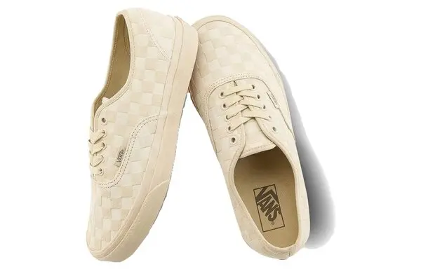 VANS Authentic Mono Checkerboard Sneakers - Beige/white