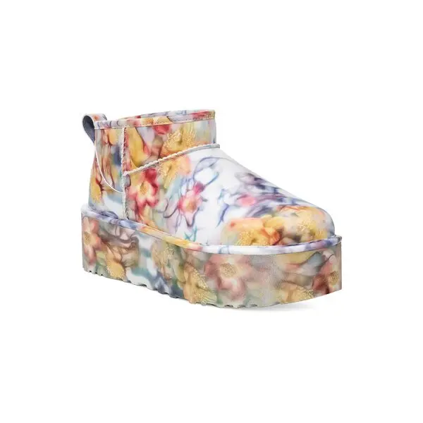 UGG Classic Ultra Mini Platform Boots - Light Blue/floral