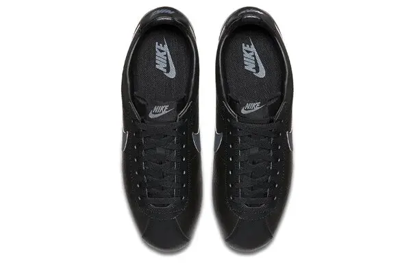 Nike Classic Cortez Leather Low Top Sneakers - Black/dark Grey