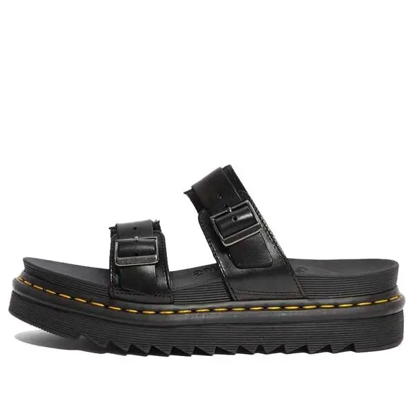 Dr. Martens Myles Brando Leather Buckled Platform Sandals