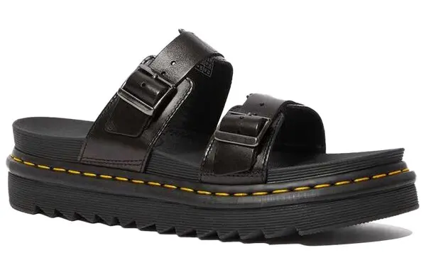 Dr. Martens Myles Brando Leather Buckled Platform Sandals