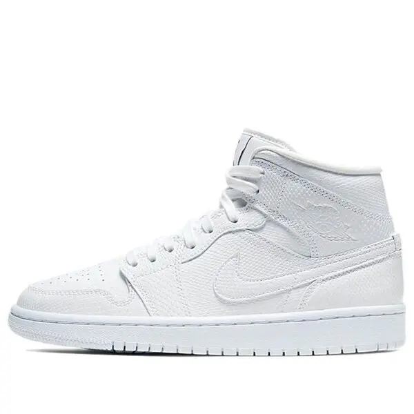JORDAN 1 Mid " Snakeskin" Sneakers - White