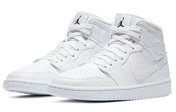 JORDAN 1 Mid " Snakeskin" Sneakers - White