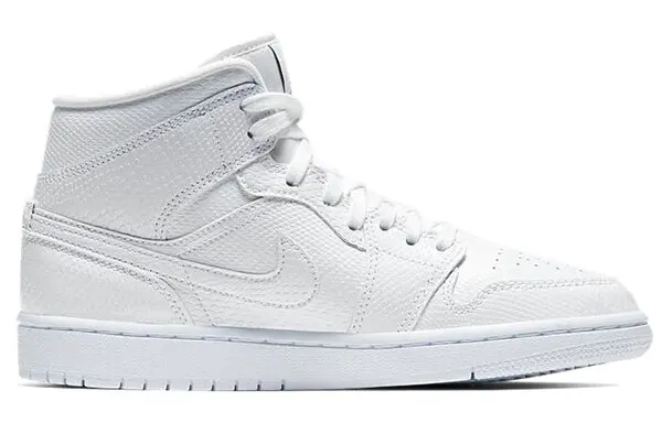 JORDAN 1 Mid " Snakeskin" Sneakers - White