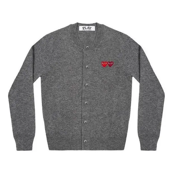 Play Comme Des Garcon Cardigan With Double Emblem Applique