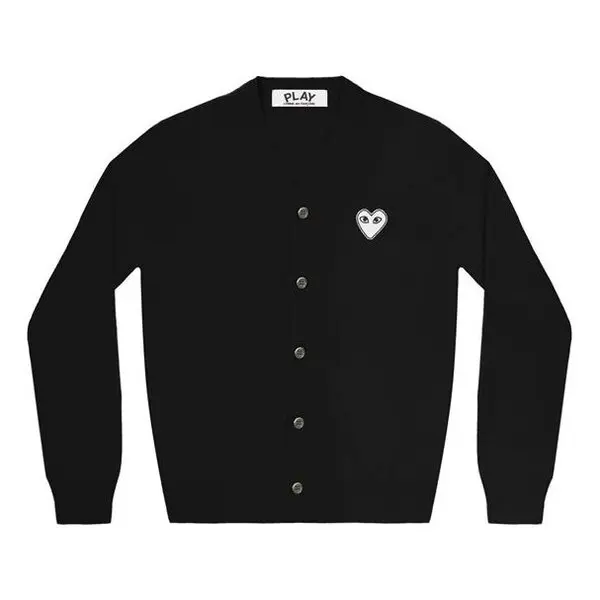 Play Comme Des Garcon Cardigan With Emblem - Black