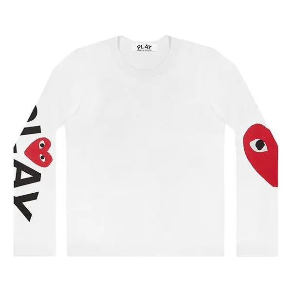Play Comme Des Garcon Long Sleeve With Graphic Detail - White