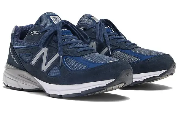 NEW BALANCE 990v4 Made In Usa Athletic Sneakers - Navy/grey/white