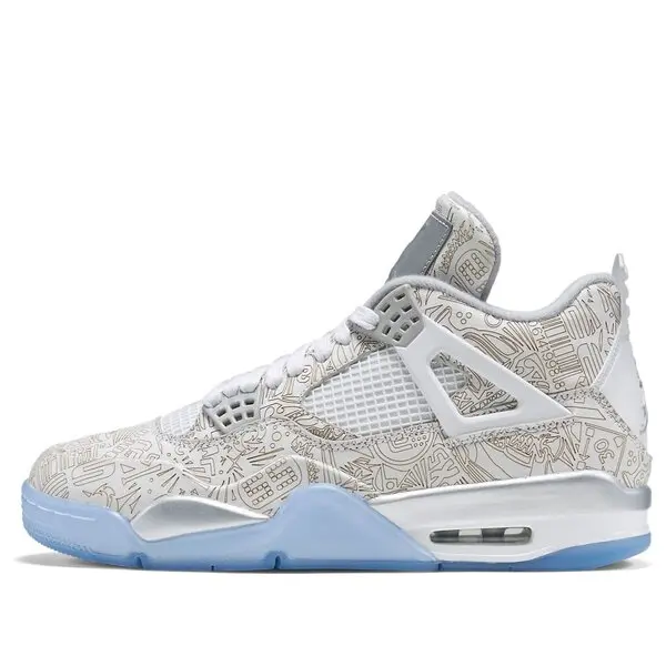 JORDAN Air 4 Retro Laser - White/chrome-metallic Silver