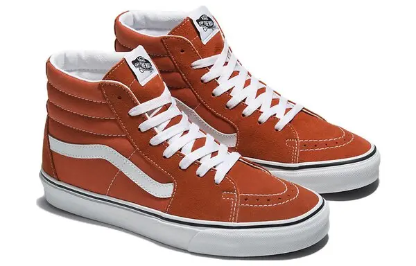 VANS Color Theory Sk8-hi High Top Lace-up Sneakers - Red/white