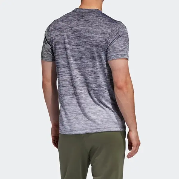 Adidas Gradient Tee Training Sports Round Neck Pullover Short Sleeve Metallic Black - Goldblack