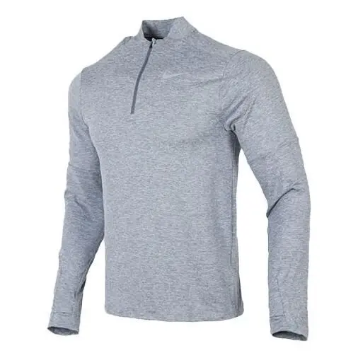 Nike Nk Df Elmnt Top Hz Casual Breathable Half Zipper Sports Long Sleeves Light Grey - Multi-color