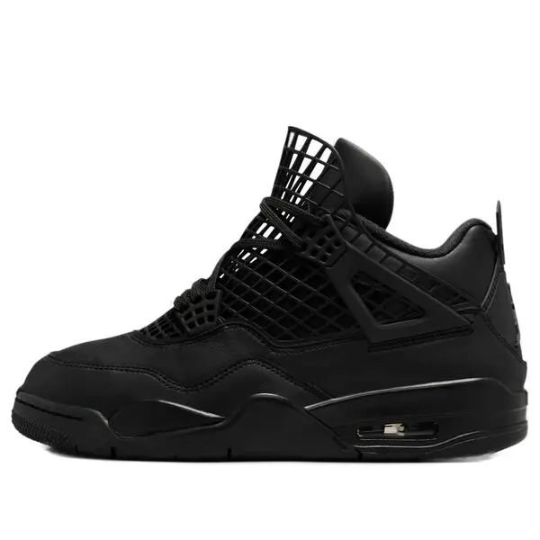 JORDAN 4 Retro 'net Black' Sneakers - Black/black/metallic Silver
