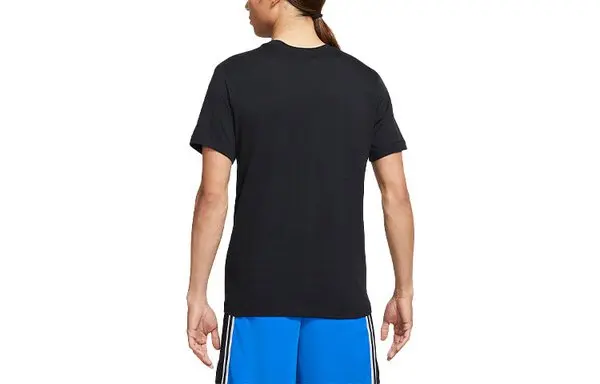 Nike Cartoon Lebron James Shooting Printing Sports Round Neck Short Sleeve T-shirt - Black