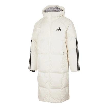 Adidas Long Down Jacket With Hood - Black/white